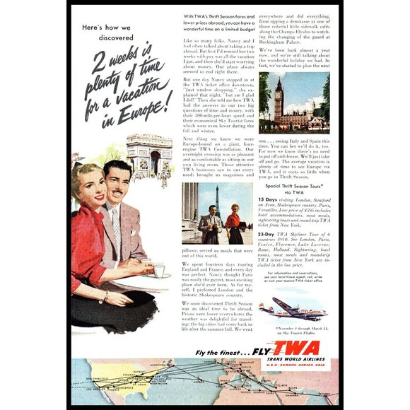 TWA | Art | 953 Twa Airlines Europe Vacation Paris Cafe Eiffel Tower ...